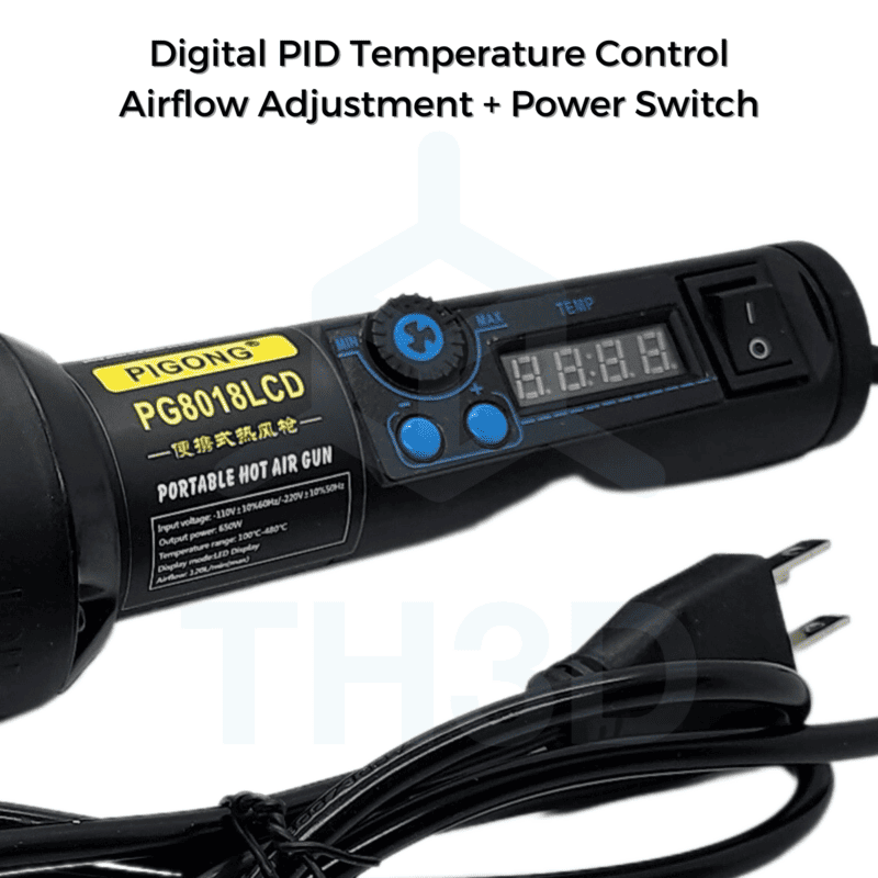 650W Handheld Precision Hot Air Station w/9 Tips - Includes Spare ...