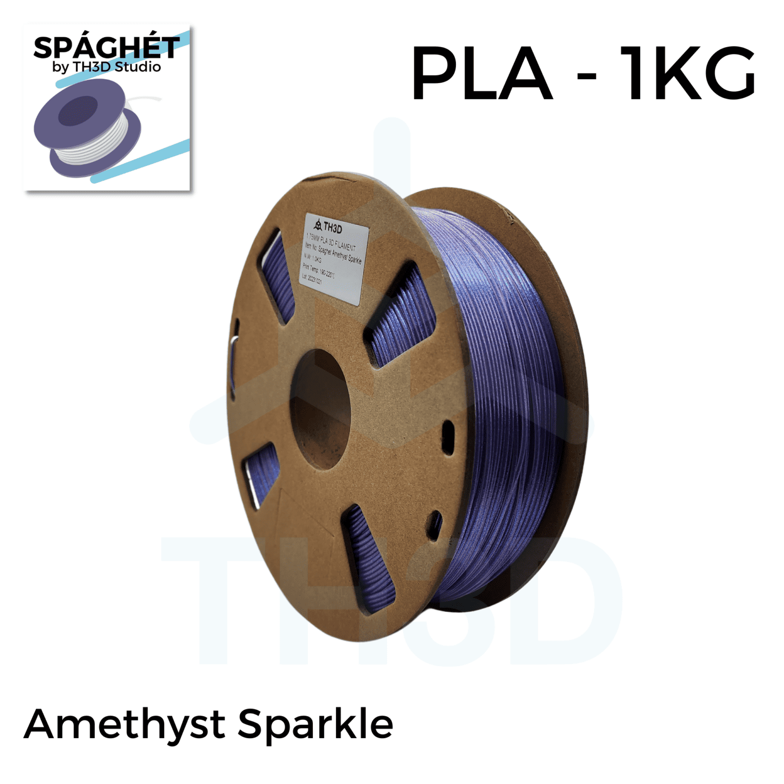 Spaghet Amethyst Sparkle PLA+ - 1KG 1.75mm - Purple Shiny Glitter ...