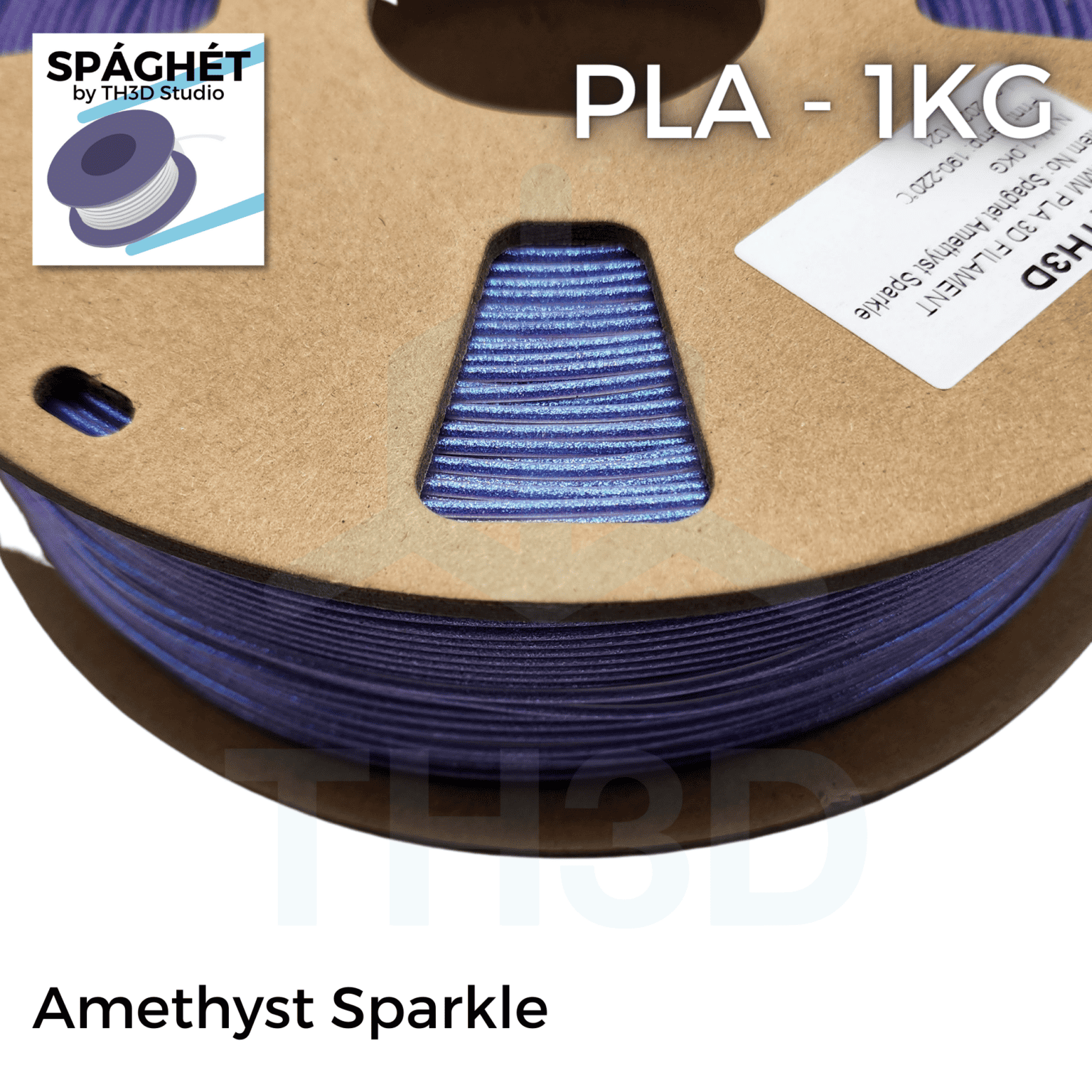 Spaghet Amethyst Sparkle PLA+ - 1KG 1.75mm - Purple Shiny Glitter ...