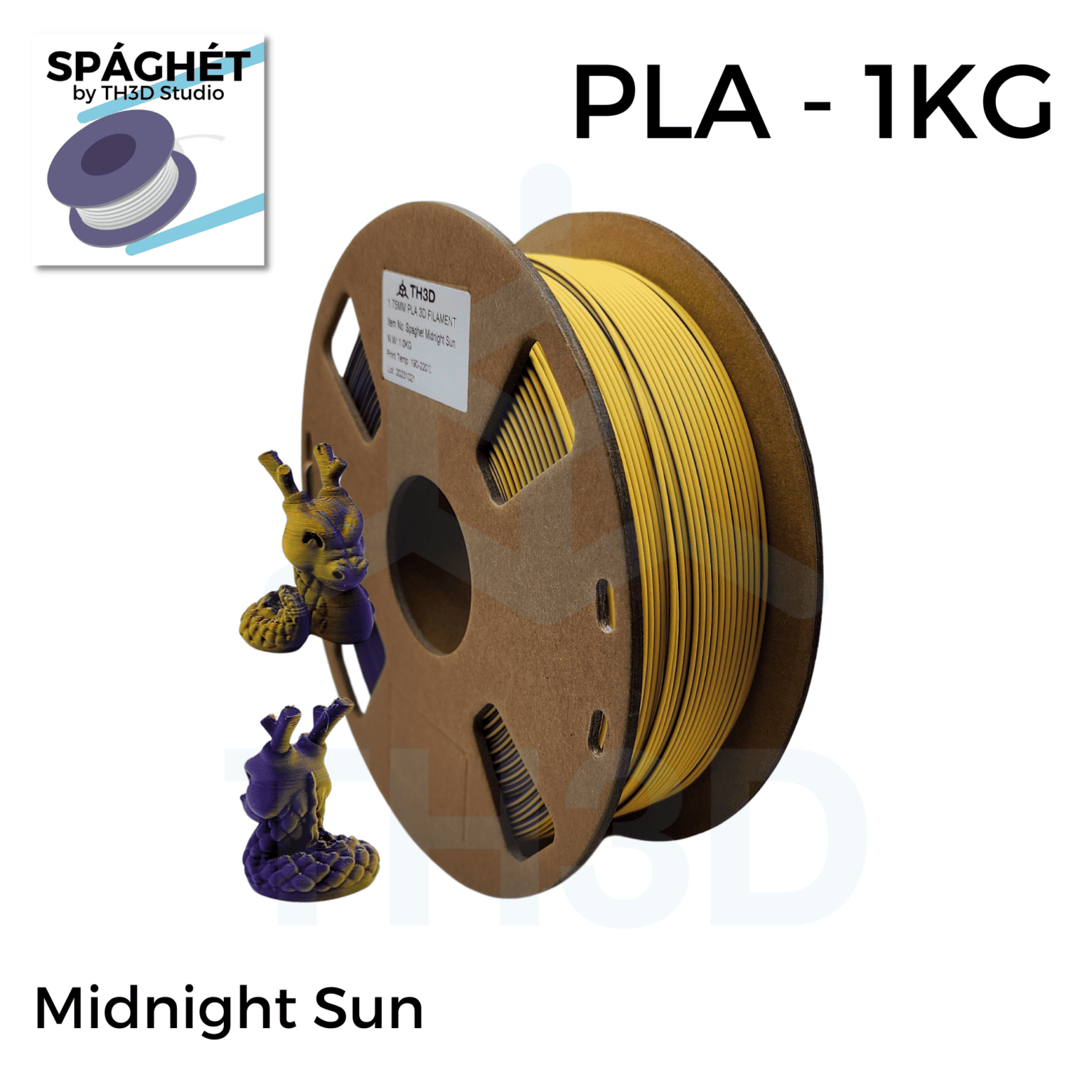 Spaghet Midnight Sun PLA+ - 1KG 1.75mm - Dark Purple, Yellow Bi-Color ...