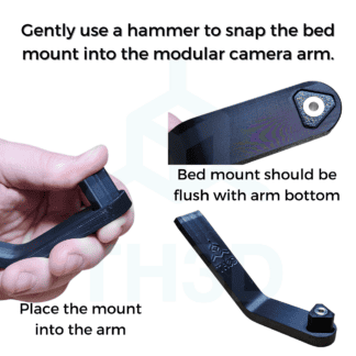 TH3D Solid Bed Mount Kit Camera Addon Pack - V2 - ABS - TH3D Studio LLC