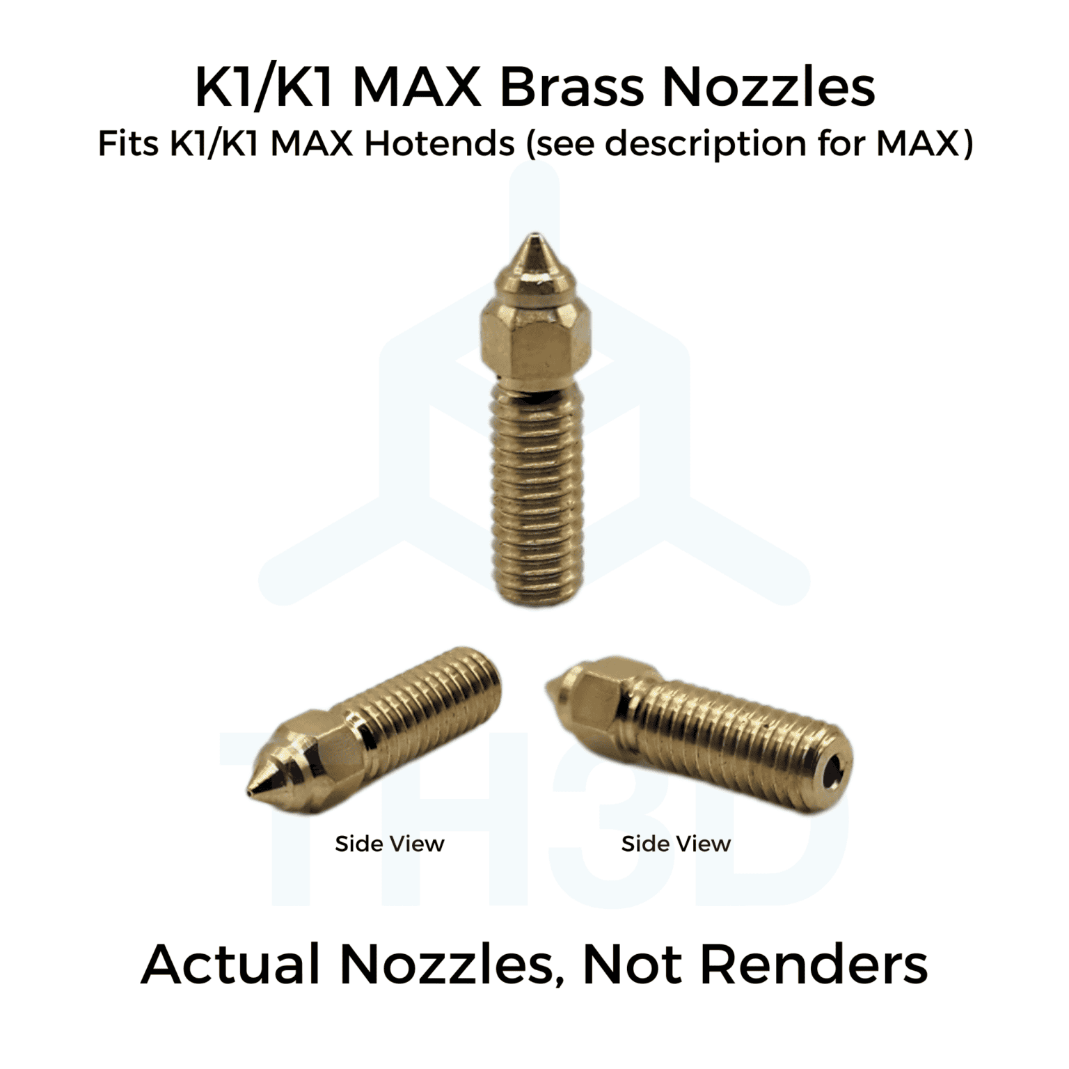 K1/K1 MAX Brass Nozzles - 0.4mm 0.6mm 0.8mm 1.0mm Sizes - TH3D Studio LLC