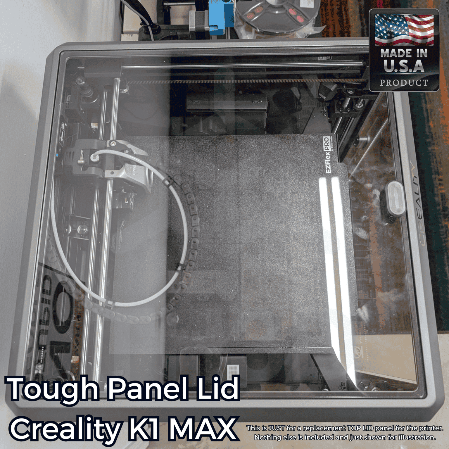 K1 MAX Tough Panel Lid - Glass Panel Replacement - Clear and Durable ...