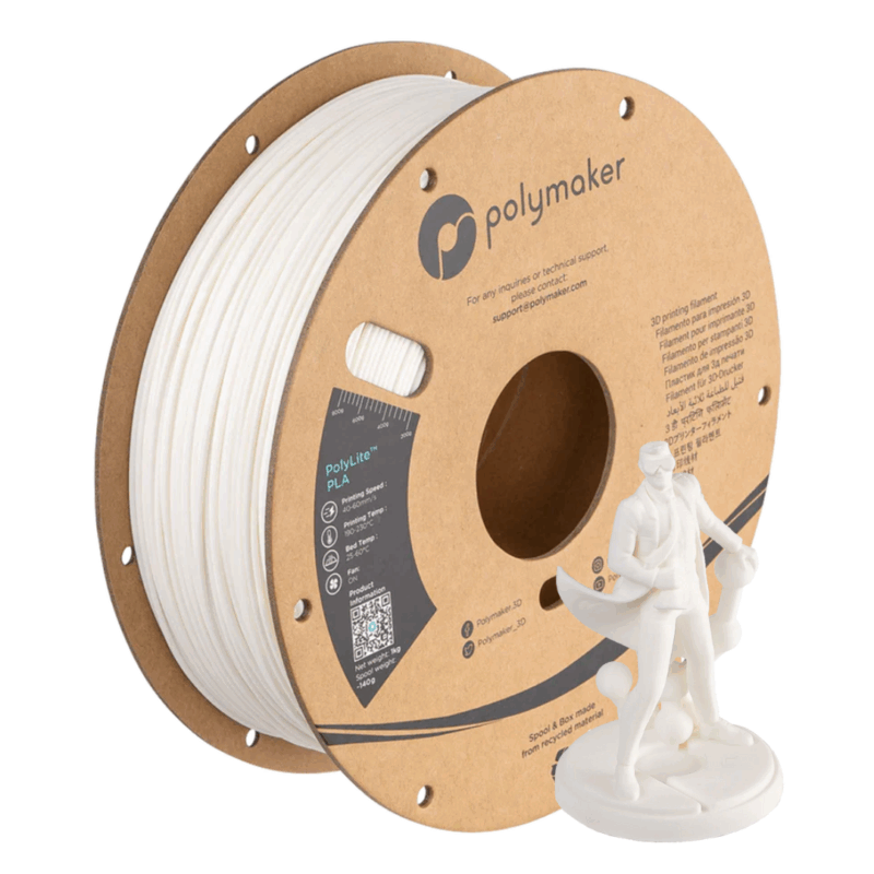 Polymaker PolyLite PLA - White - 1KG 1.75mm - TH3D Studio LLC