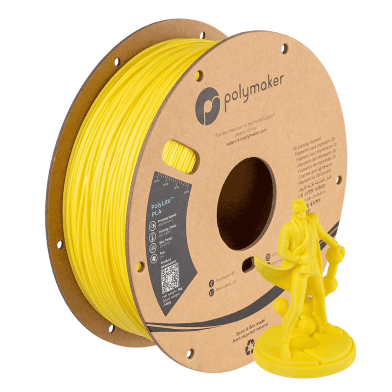 Polymaker PolyLite PLA - Lemon Yellow - 1KG 1.75mm - TH3D Studio LLC